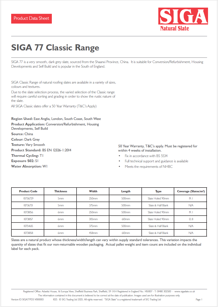 SIGA Natural Slate Technical Downloads : SIGA